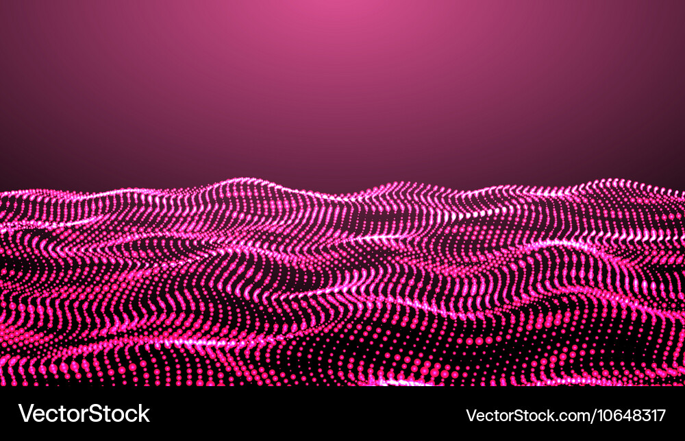 Grid dots abstract landscape background Royalty Free Vector