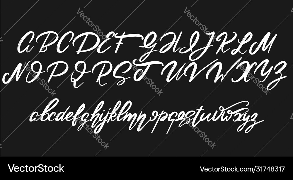 Handwritten calligraphic font with vintage Vector Image