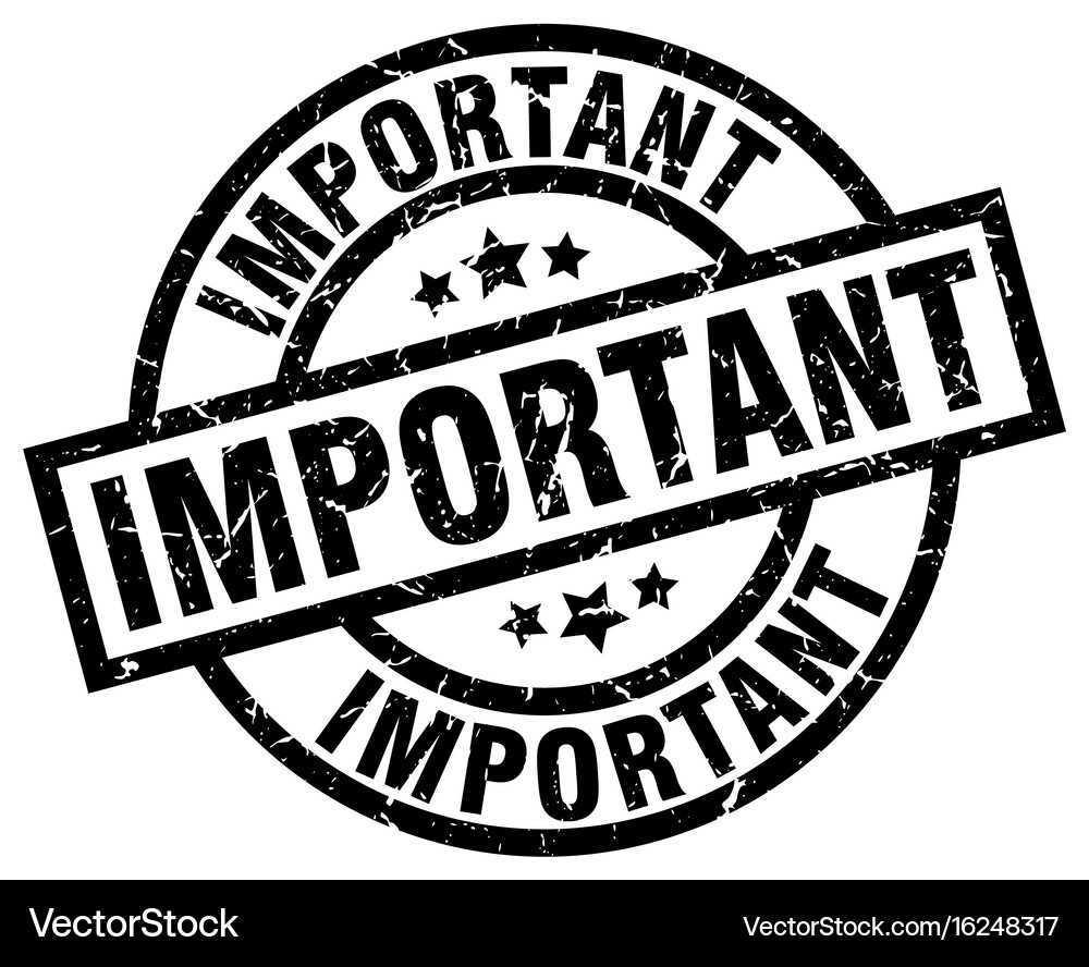 Important round grunge black stamp Royalty Free Vector Image