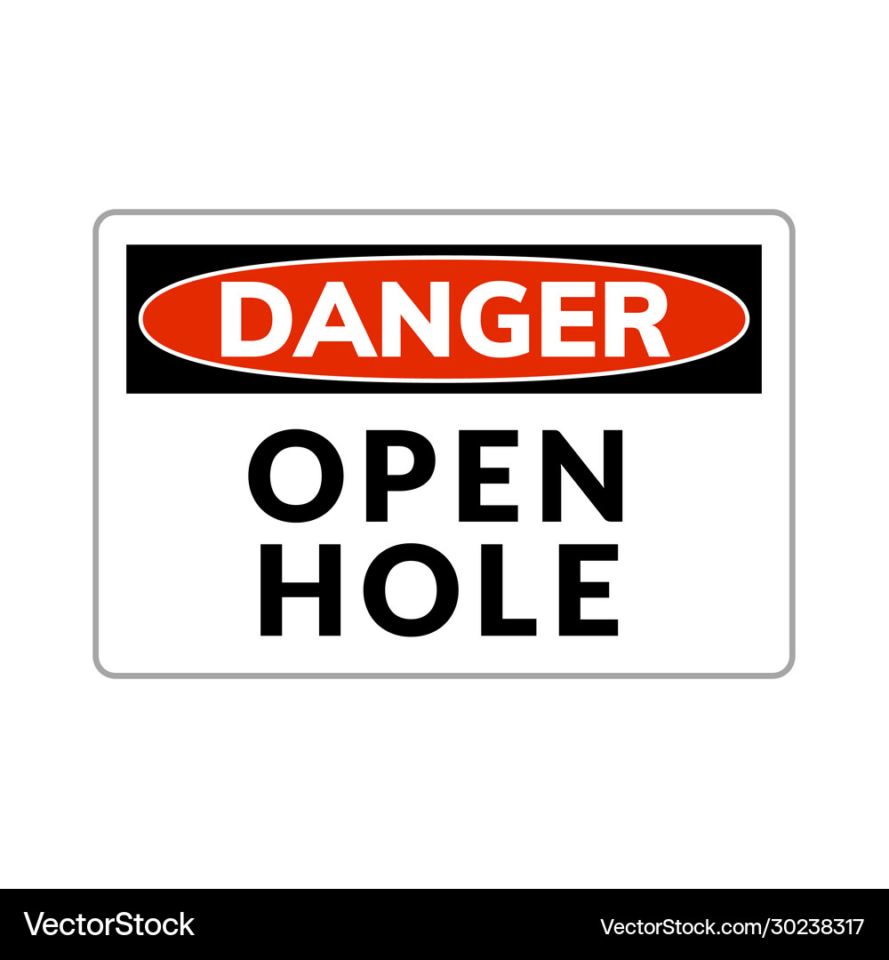 Open Hole Safety Warning Sign Royalty Free Vector Image