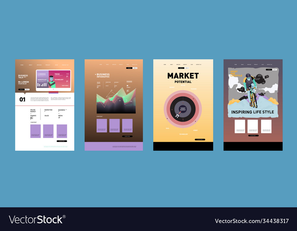 Presentation and website interface layout design Vector Image