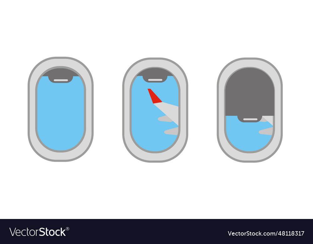 Realistic airplane window Royalty Free Vector Image