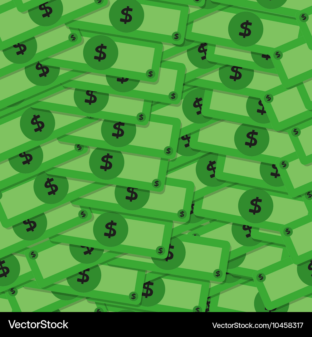 Seamless pattern with many banknotes Royalty Free Vector