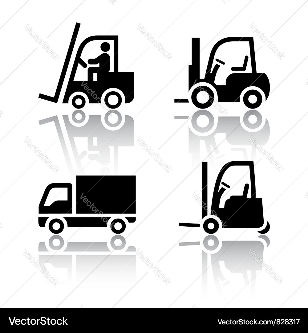 Set of transport icons - loader Royalty Free Vector Image