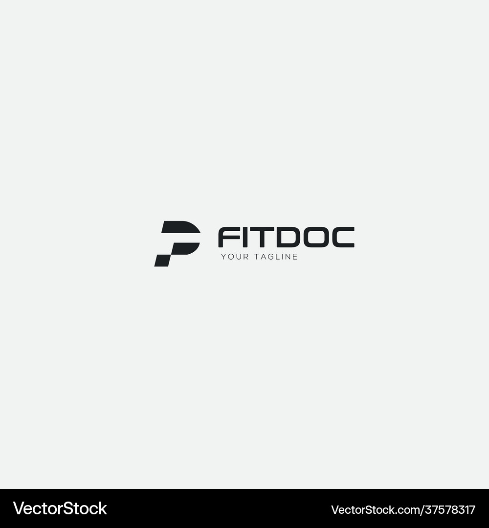 Simple f p letter abstract logo Royalty Free Vector Image