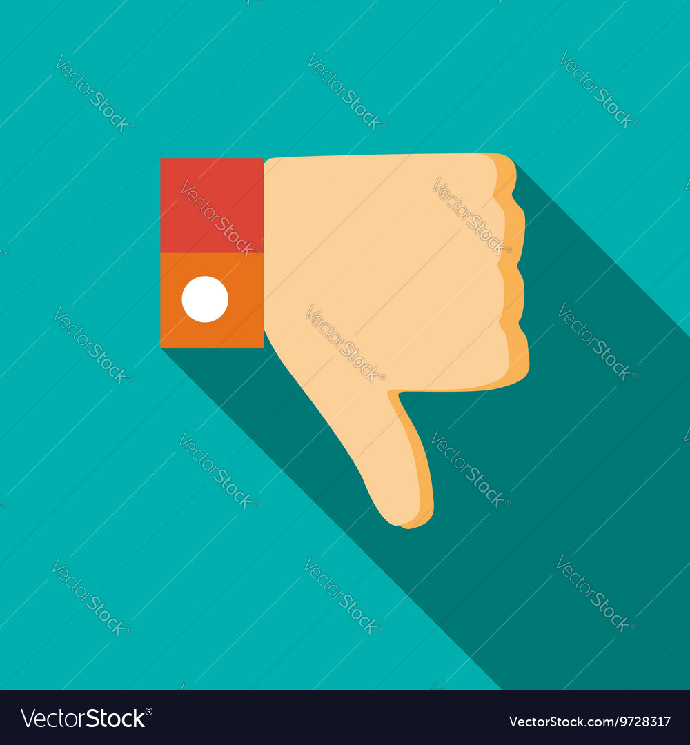 Thumb down gesture icon flat style Royalty Free Vector Image Thumb down gesture icon flat style Royalty Free Vector Image