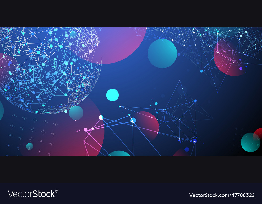 Abstract technology sphere background global Vector Image