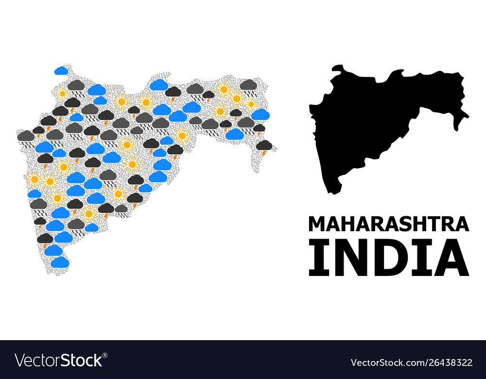 Climate pattern map maharashtra state Royalty Free Vector Climate pattern map maharashtra state Royalty Free Vector