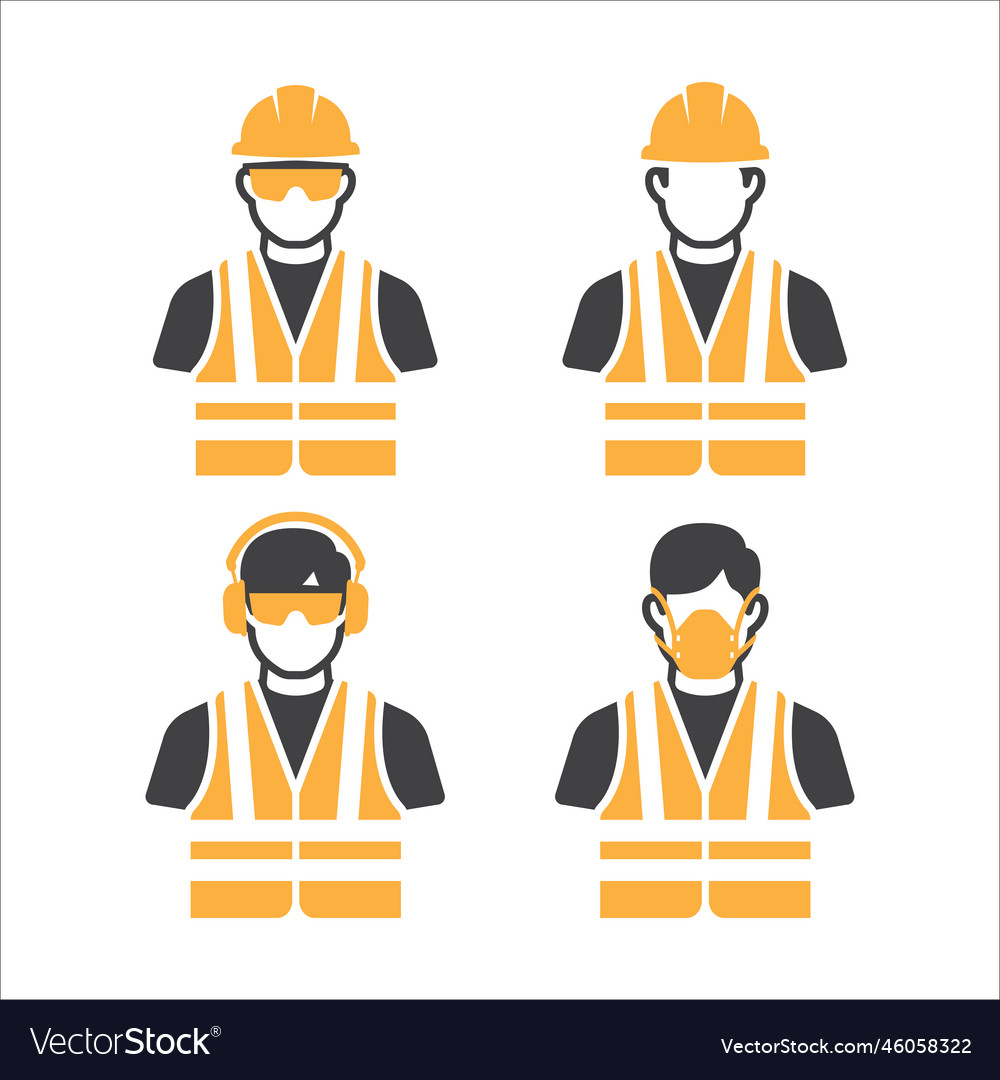 Construction worker icon set Royalty Free Vector Image
