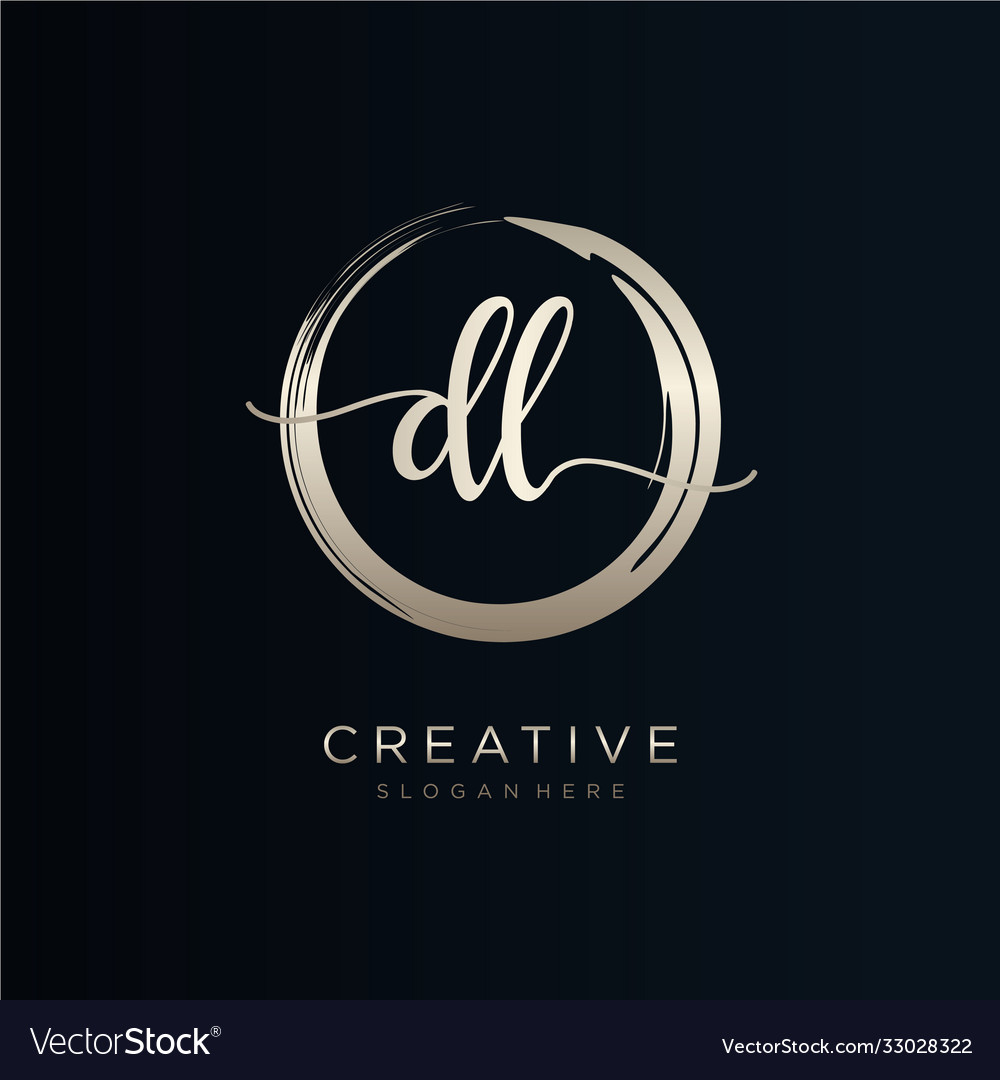 Dl initial handwriting logo template Royalty Free Vector