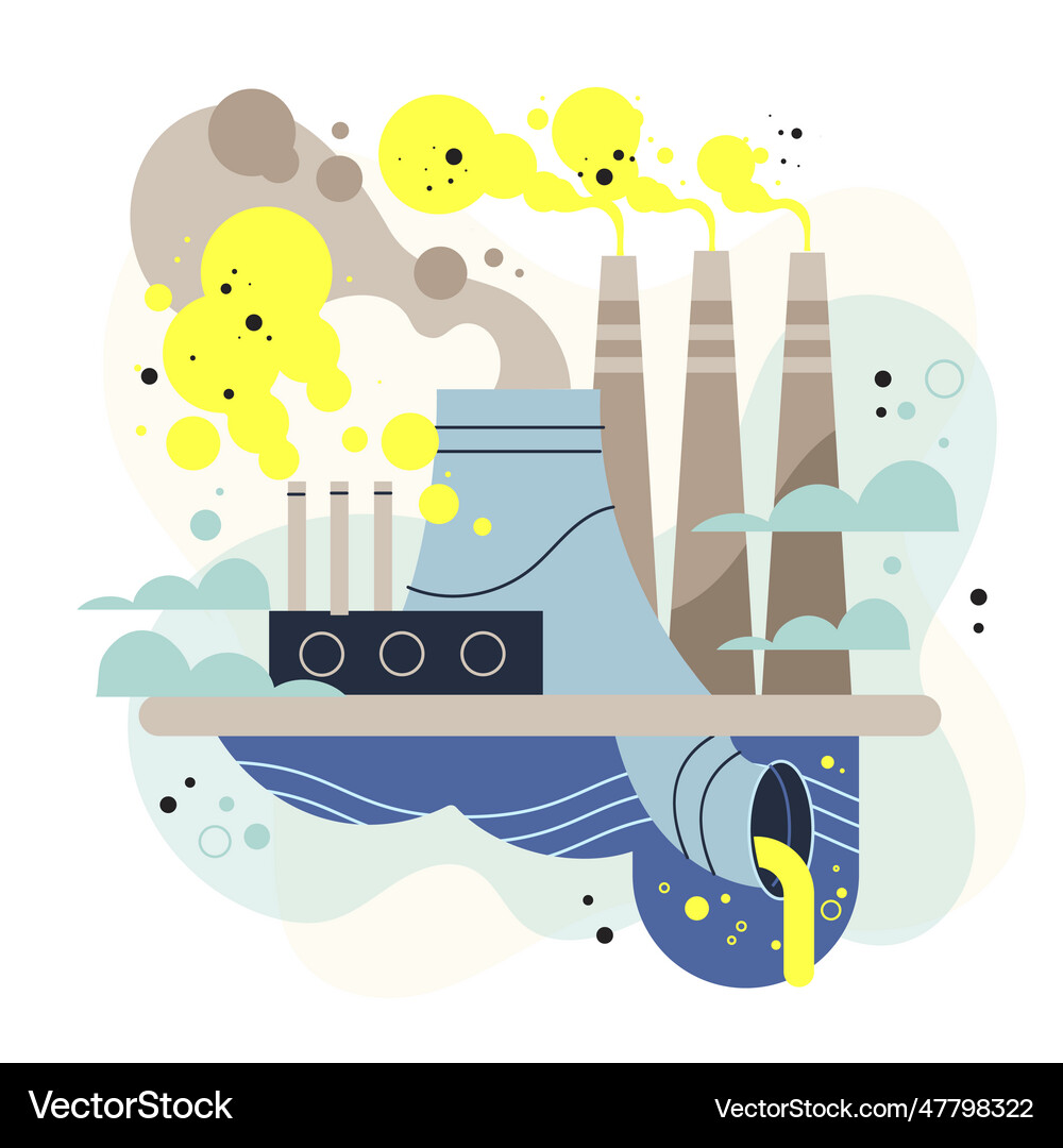 Hand drawn environmental pollution Royalty Free Vector Image