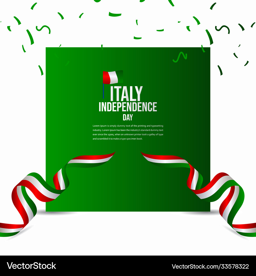 Happy italy independence day celebration template Vector Image