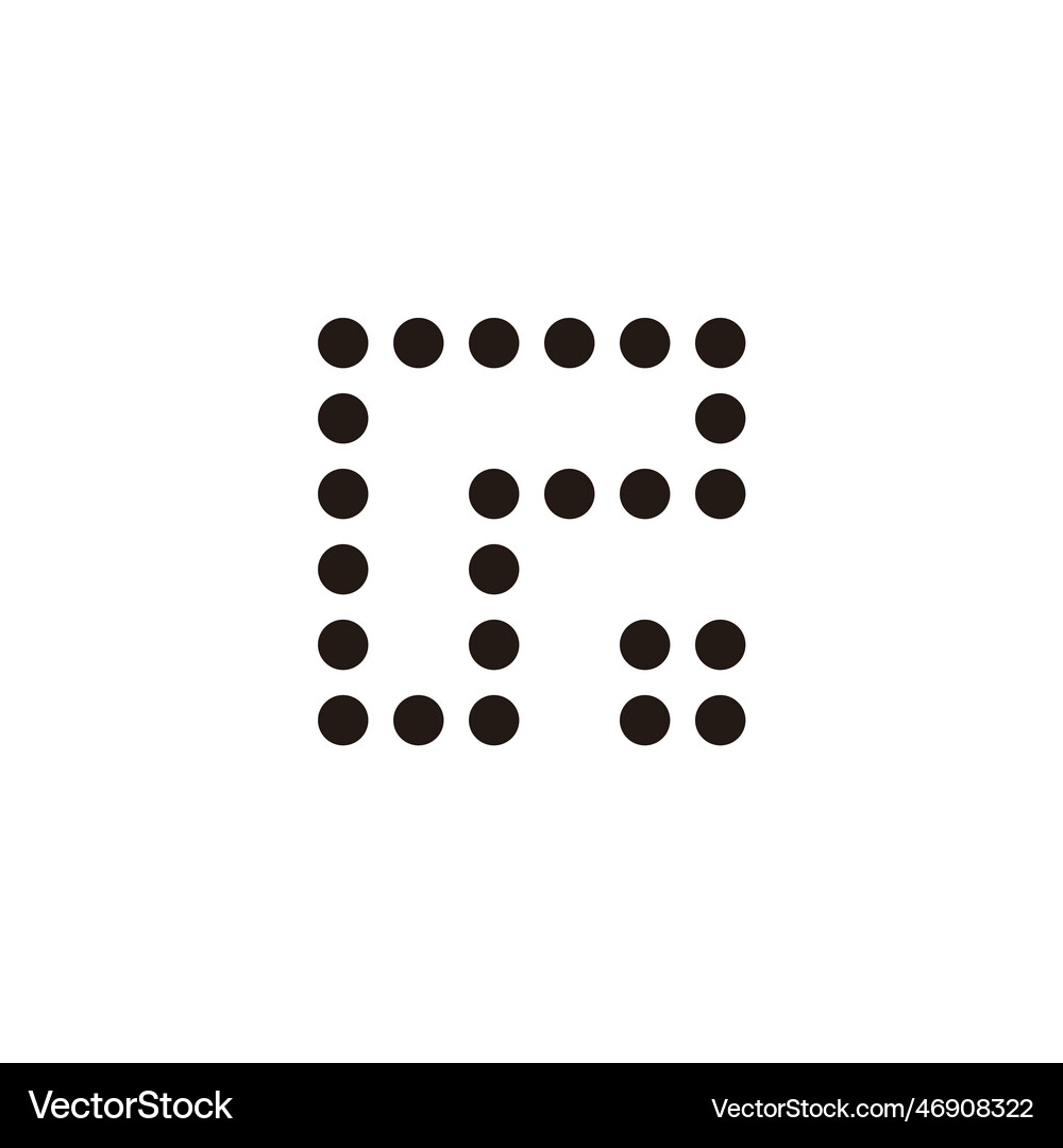 Letter r circles windows geometric symbol simple Vector Image