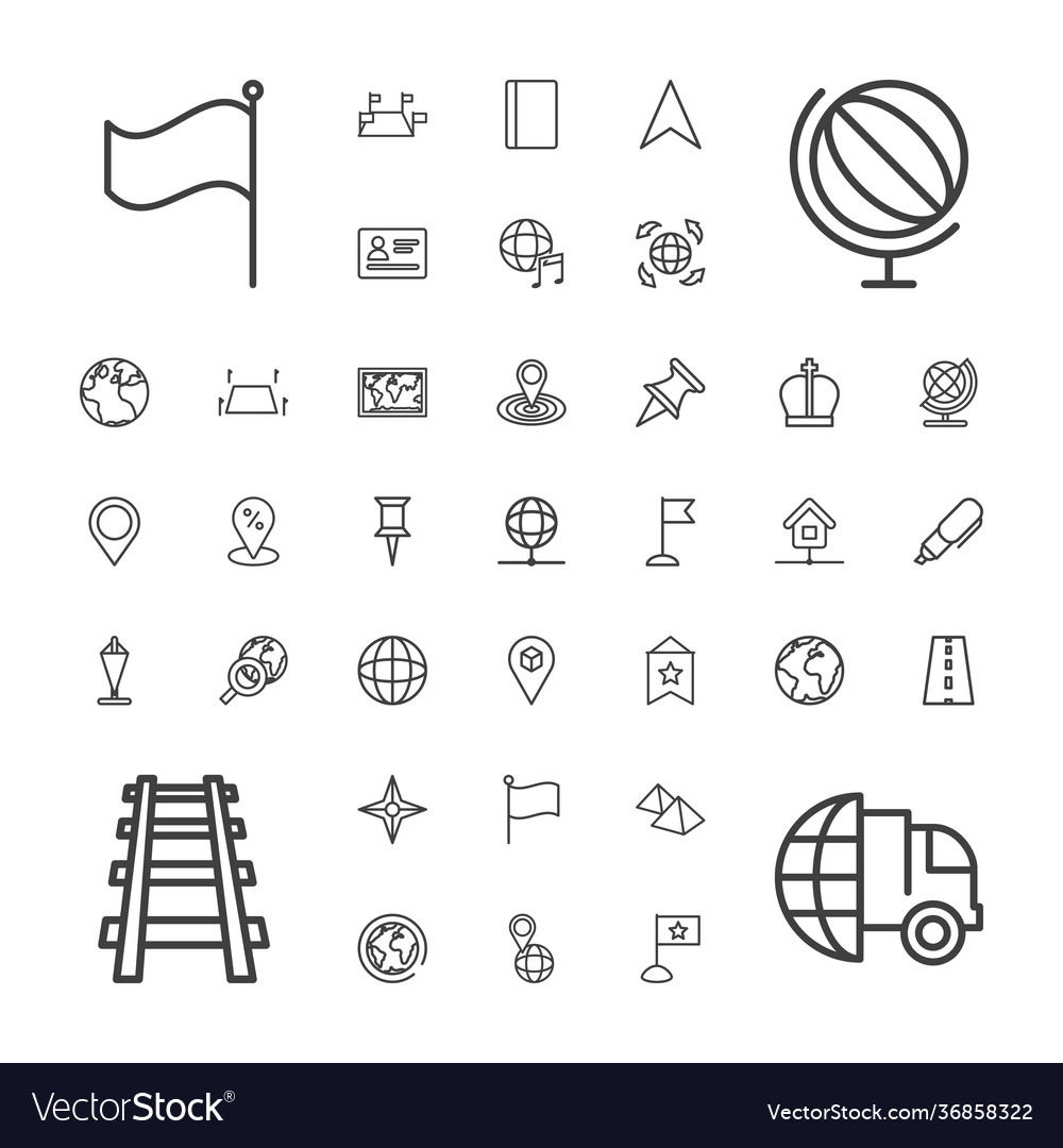 Map icons Royalty Free Vector Image - VectorStock