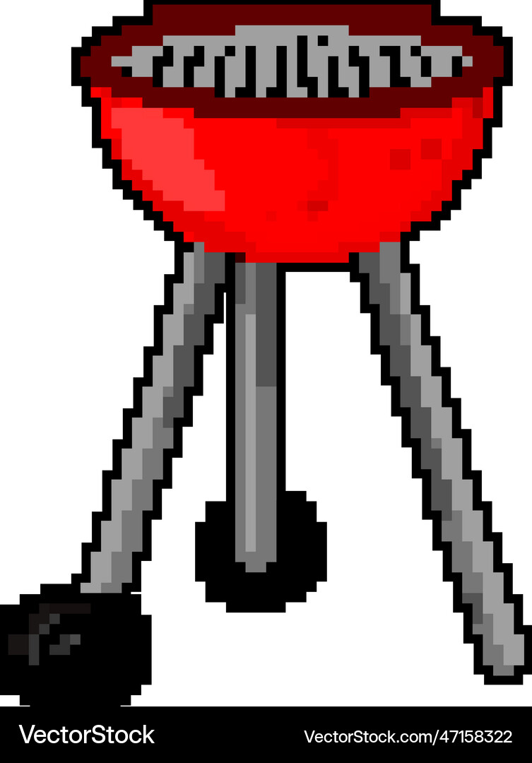 Party barbecue grill game pixel art Royalty Free Vector