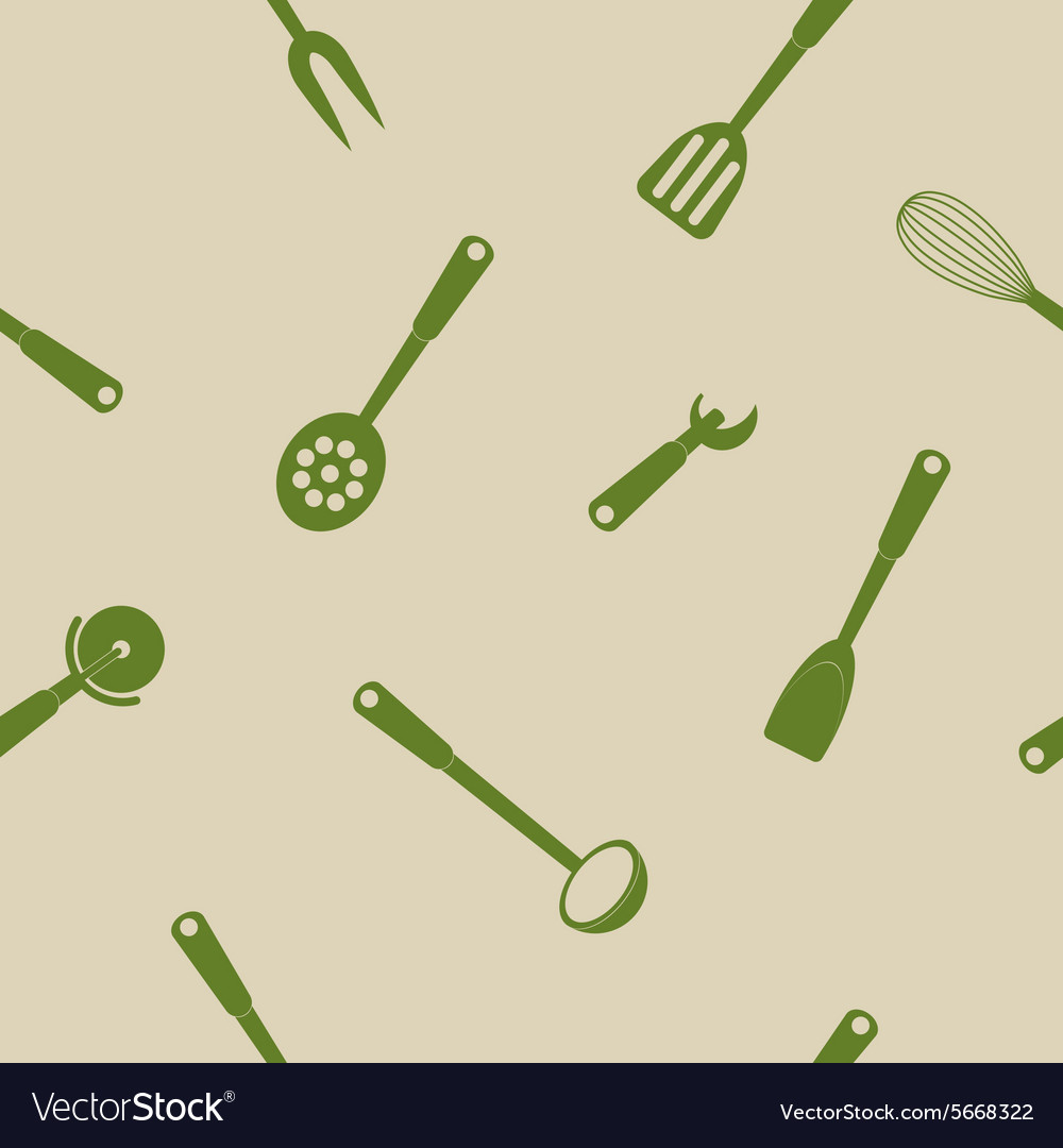 Seamless background with kitchen tools Royalty Free Vector