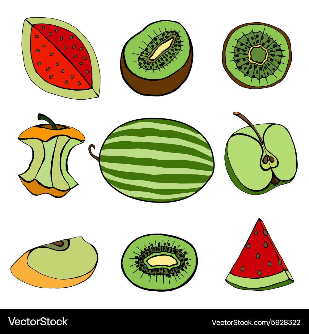 Set of fruits Royalty Free Vector Image - VectorStock