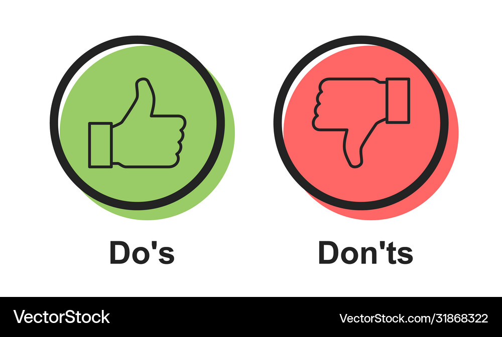Speech icon bubble dos and donts or likeunlike Vector Image