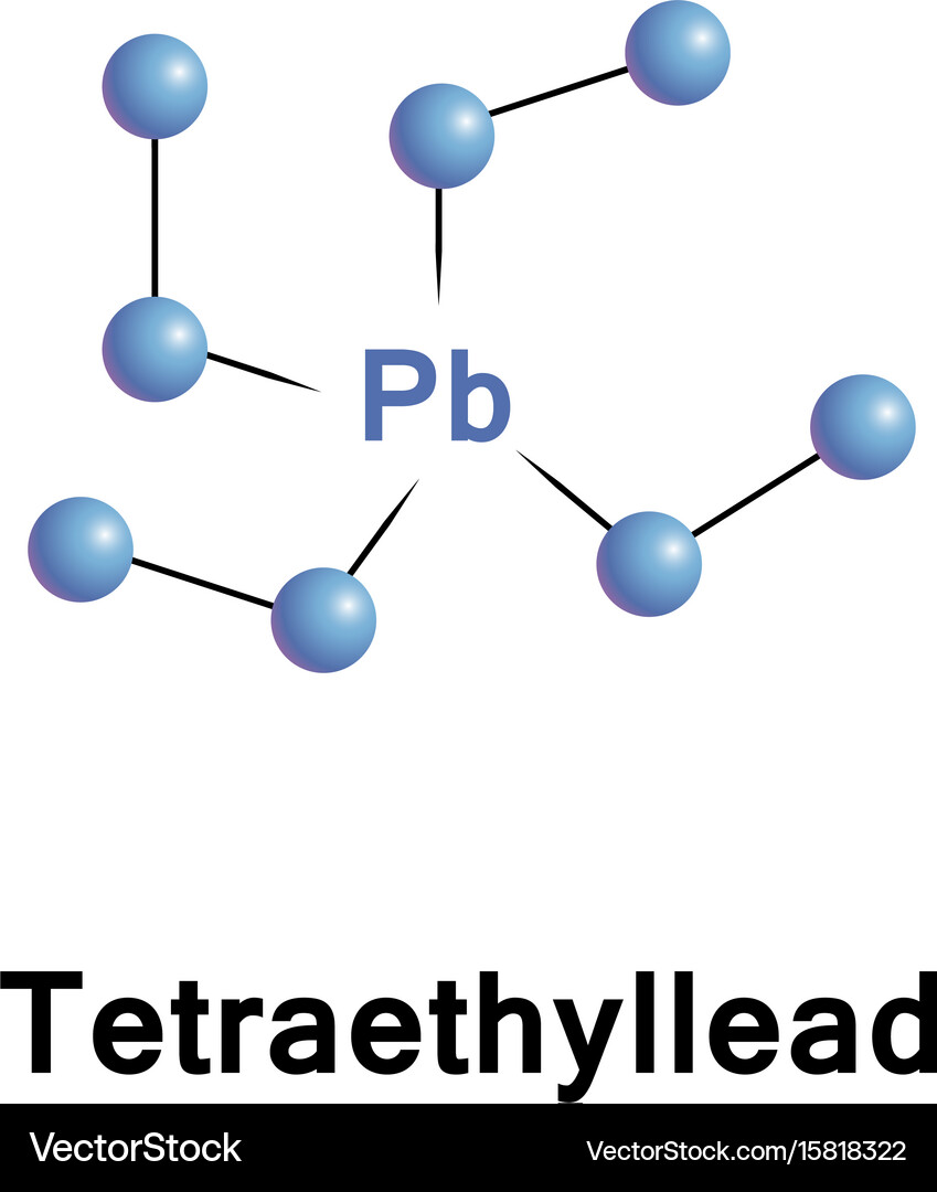 Tetraethyllead is an organolead compound Vector Image