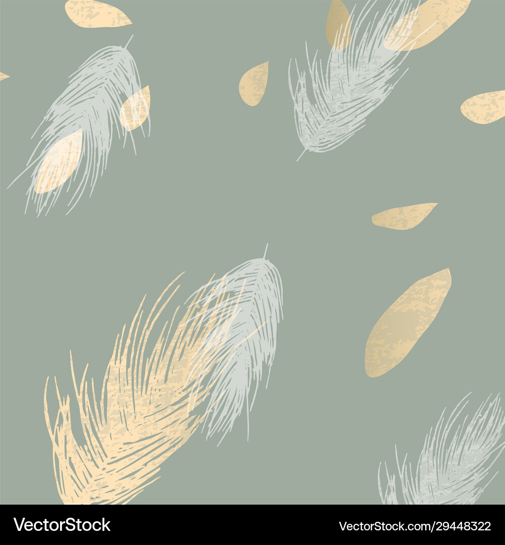 Trendy gold textured background and hand drawn Vector Image