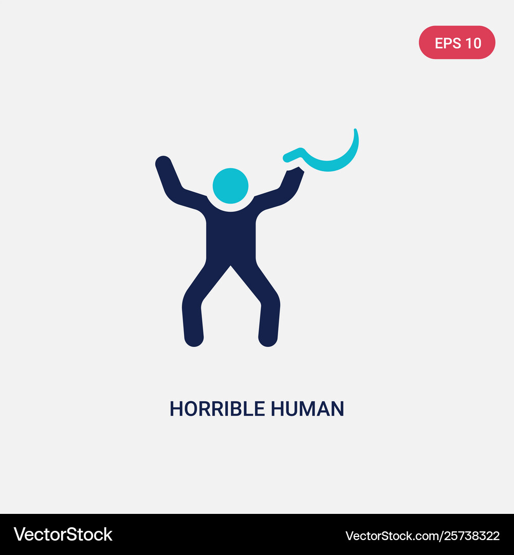 Two color horrible human icon from feelings Vector Image