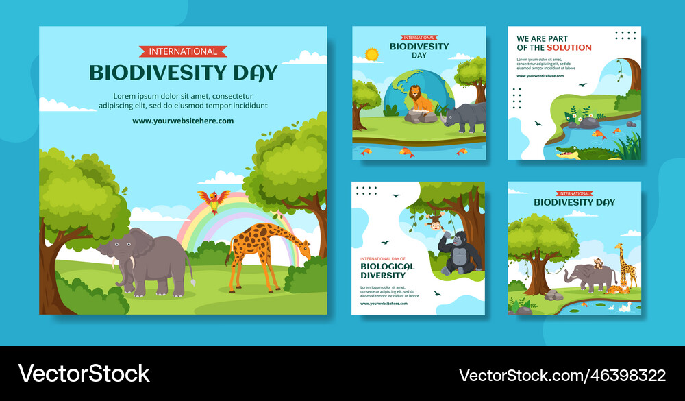 World biodiversity day social media post flat Vector Image