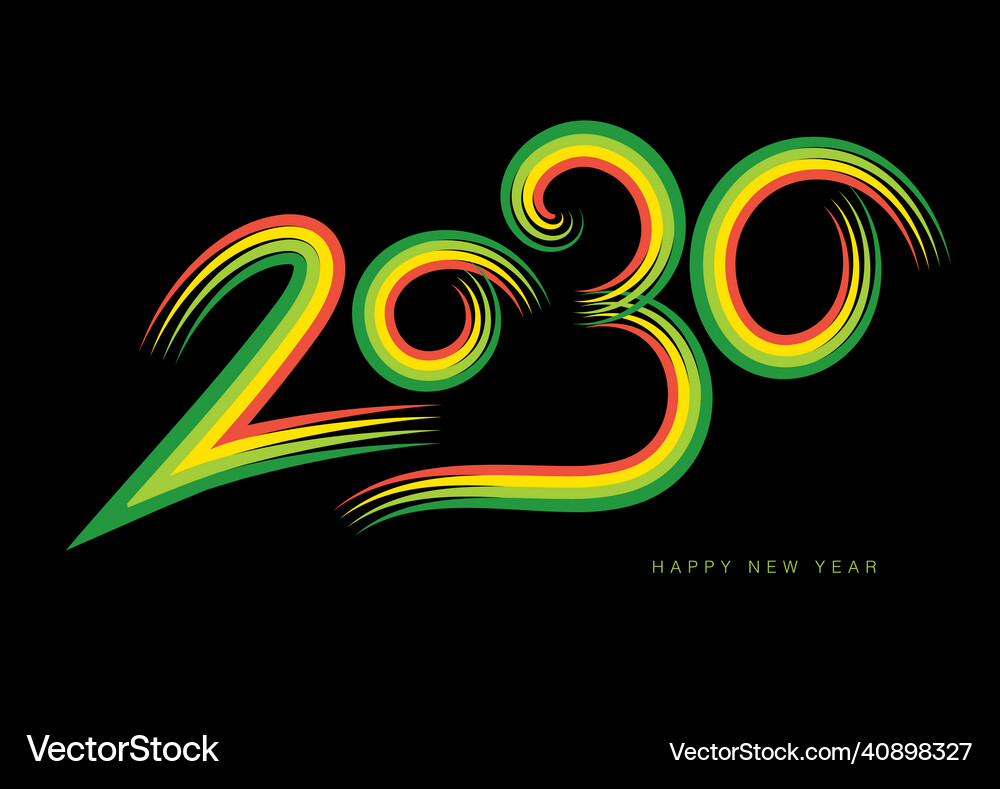 2030 happy new year celebration-typography text Vector Image