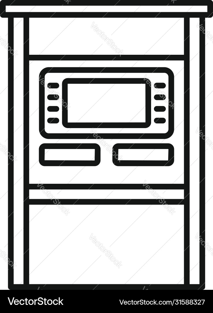 Atm terminal icon outline style Royalty Free Vector Image