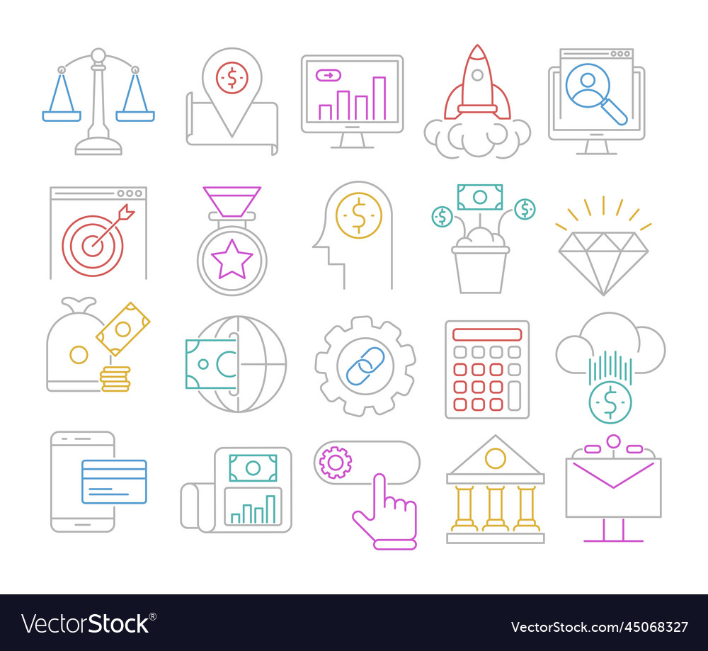 Business and finance icons Royalty Free Vector Image