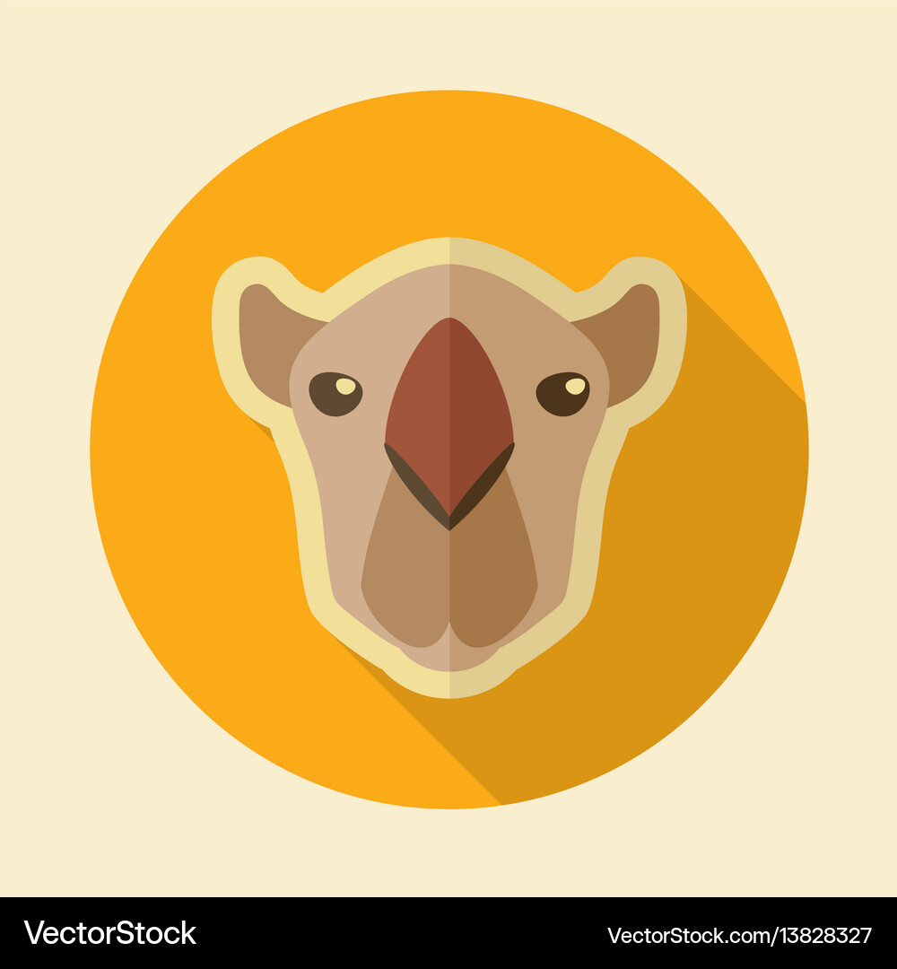 Camel flat icon animal head symbol Royalty Free Vector Image