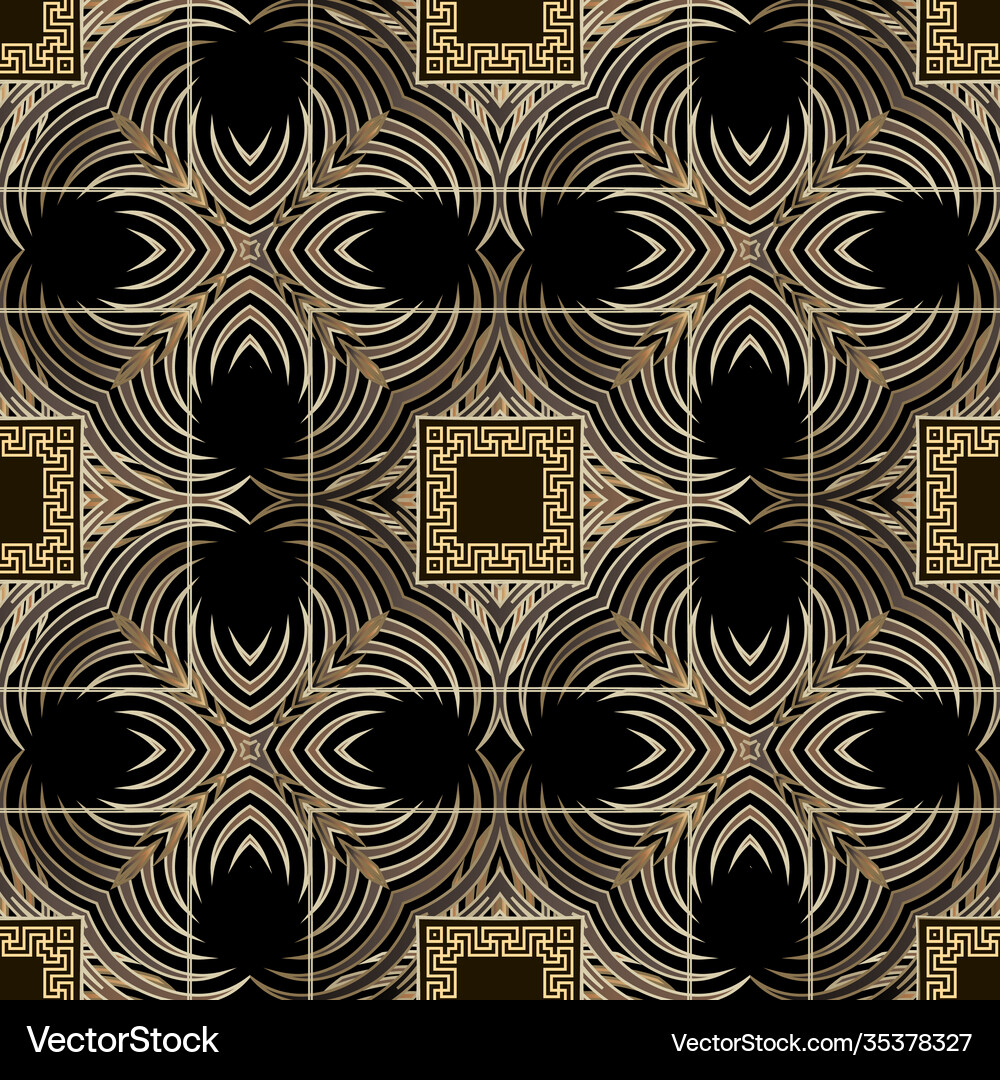 Greek lines and curves seamless pattern grunge Vector Image