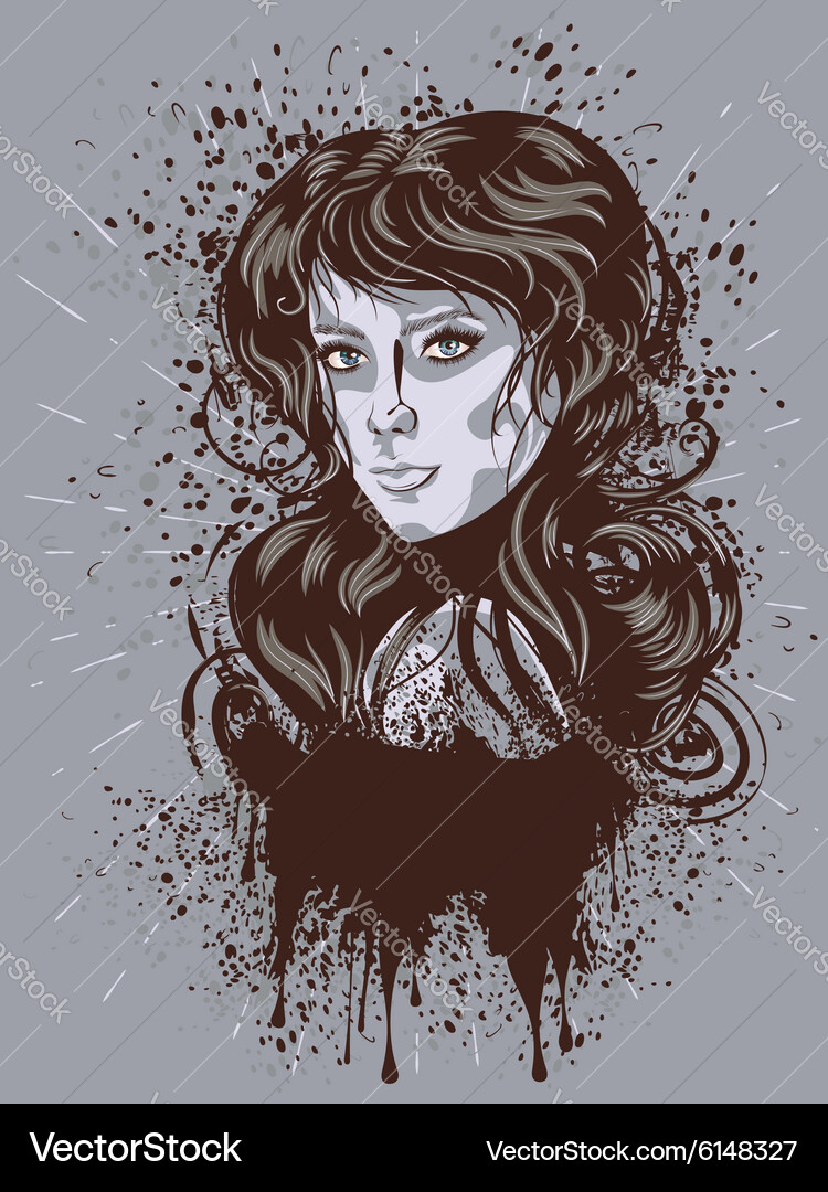 Grunge retro girl Royalty Free Vector Image - VectorStock