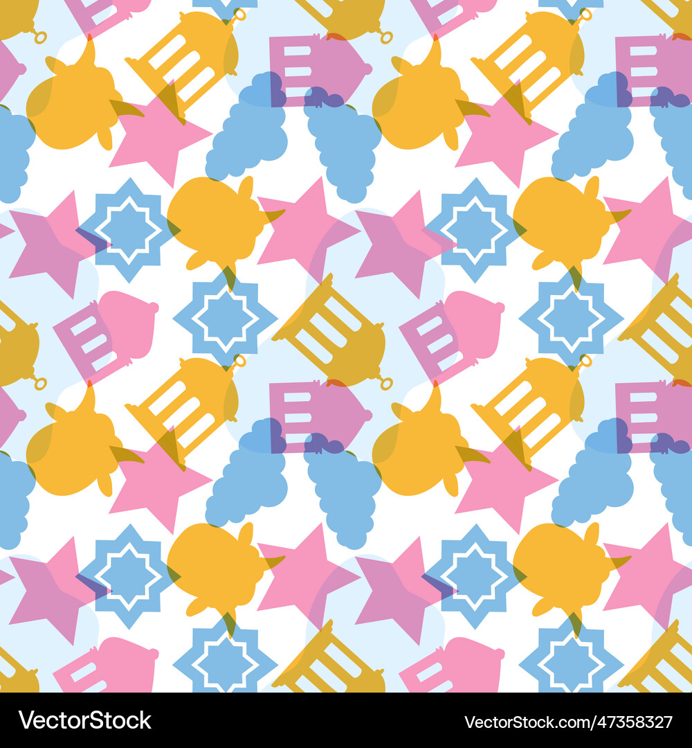 Happy eid al adha mubarak seamless pattern of Vector Image