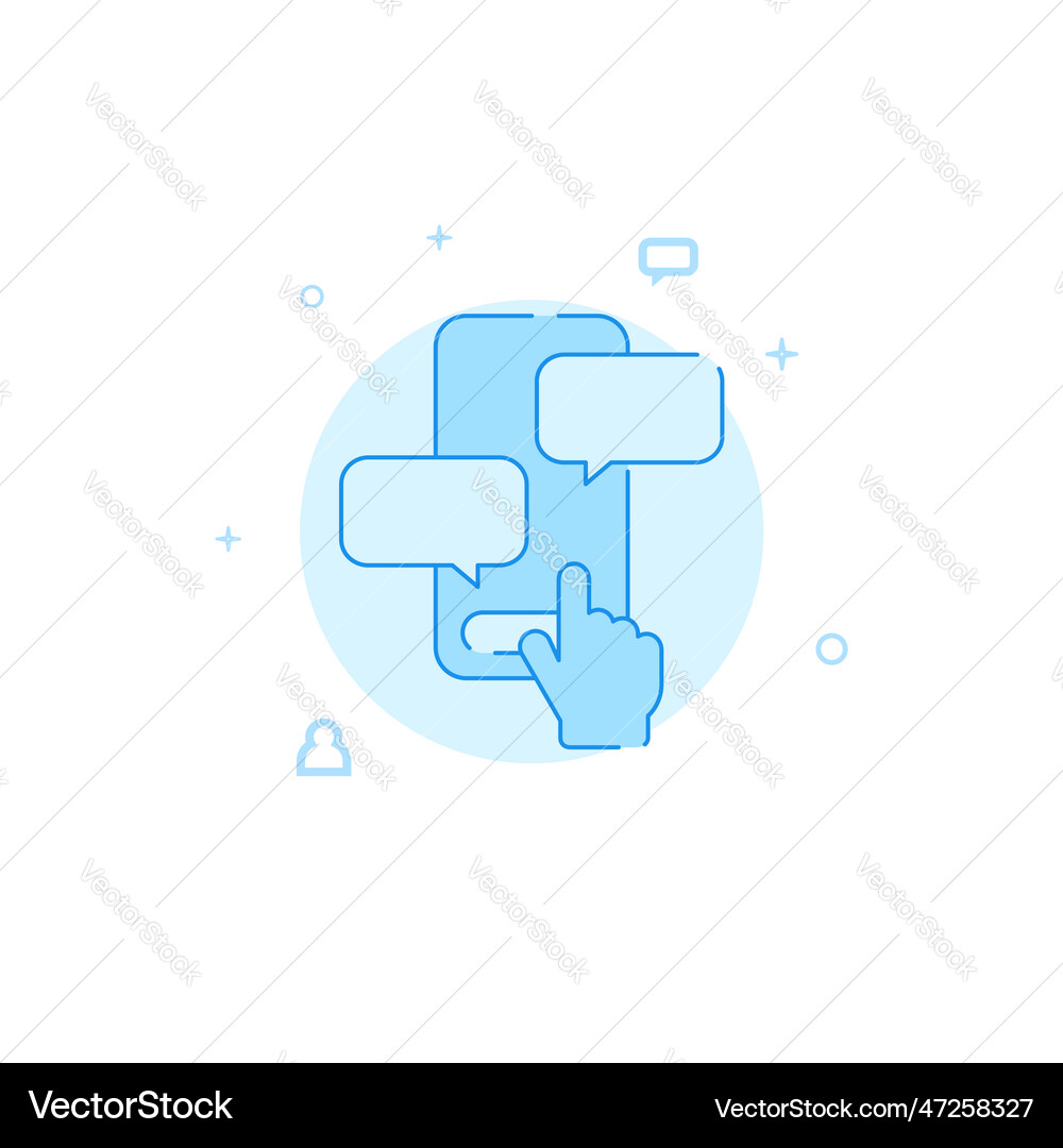 Smartphone chat and hand tap flat icon filled Vector Image