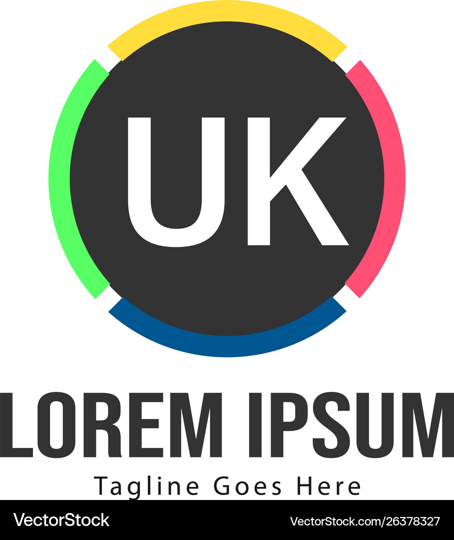 Uk letter logo design creative modern letters Vector Image