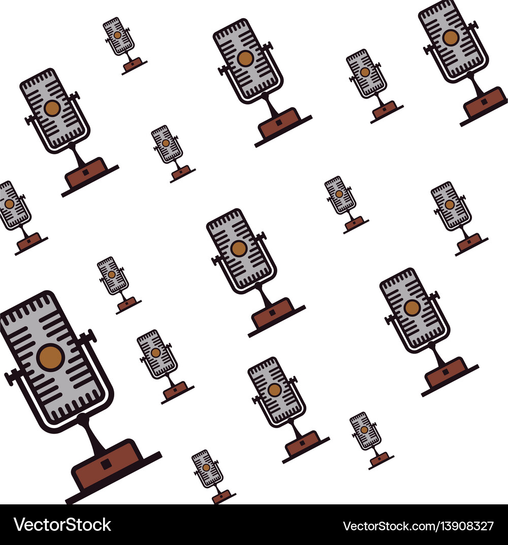 Vintage radio microphone Royalty Free Vector Image