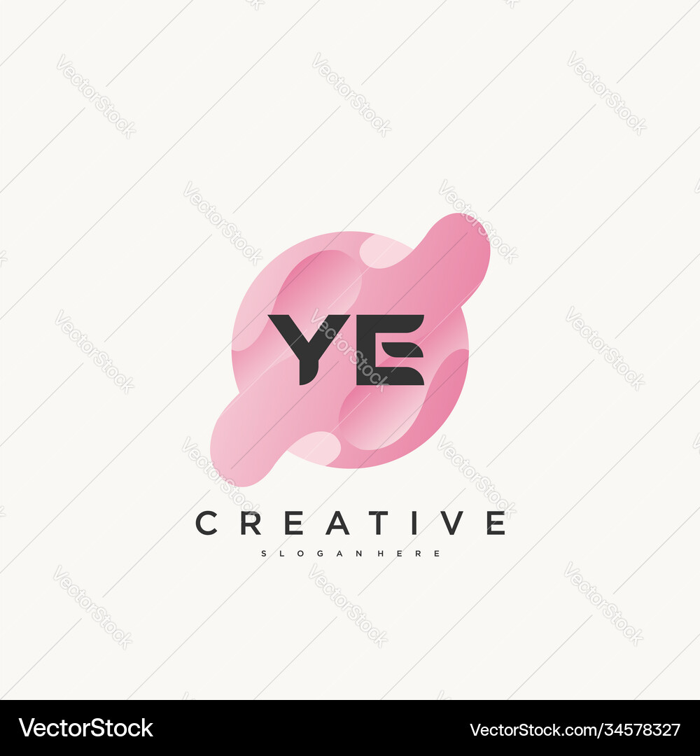 Ye initial letter colorful logo icon design Vector Image