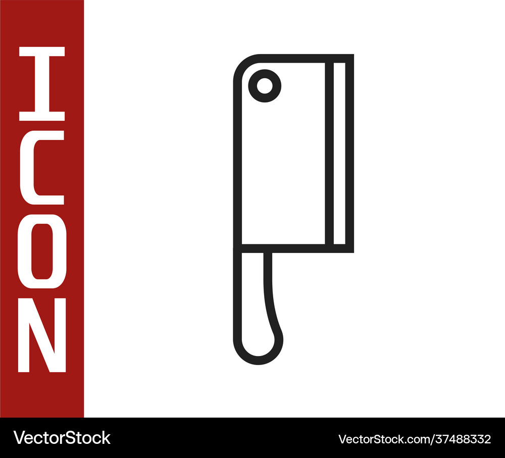 Black line meat chopper icon isolated on white Vector Image