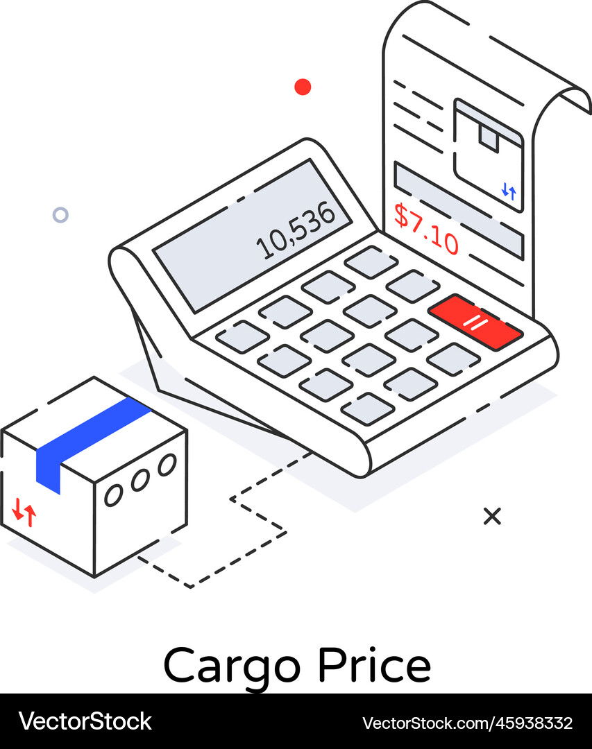 Cargo price Royalty Free Vector Image - VectorStock