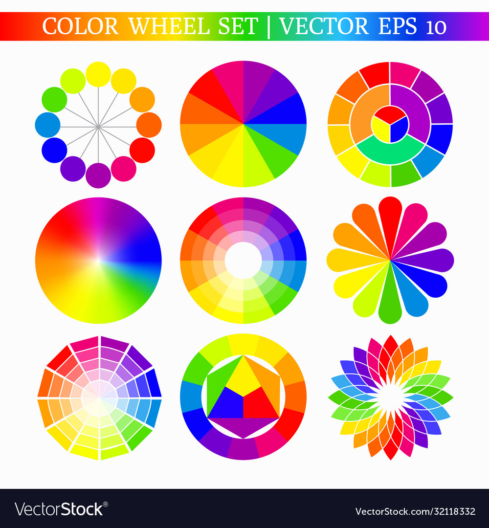 Color wheel set Royalty Free Vector Image - VectorStock