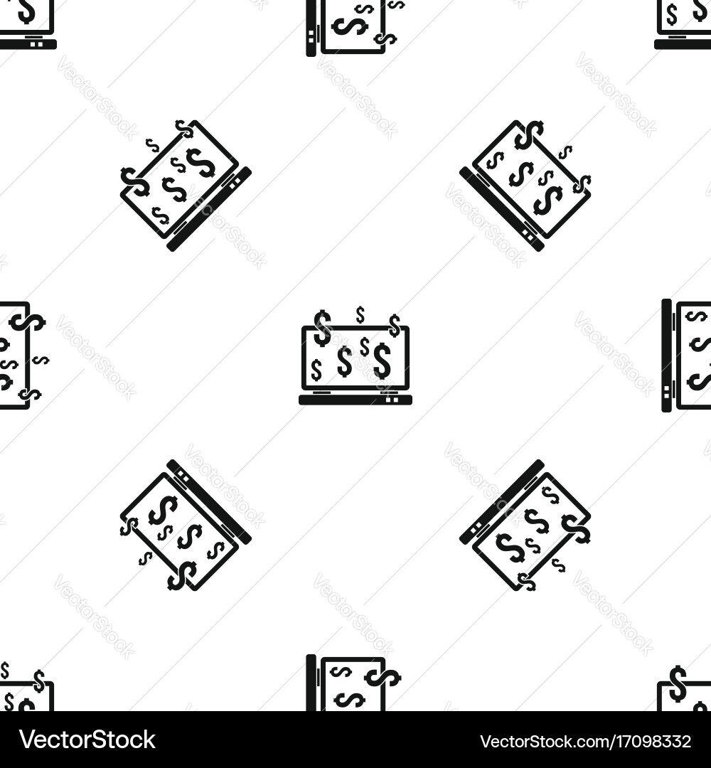 Computer monitor and dollar signs pattern seamless