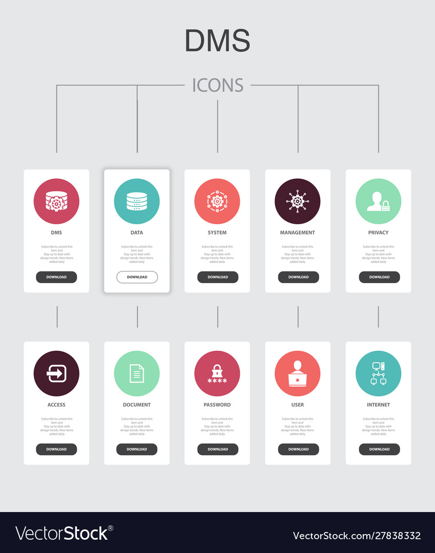 Dms infographic 10 steps ui designsystem Vector Image Dms infographic 10 steps ui designsystem Vector Image