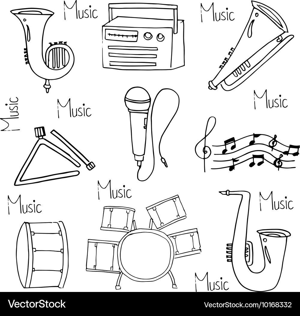 Doodle of music hand draw Royalty Free Vector Image