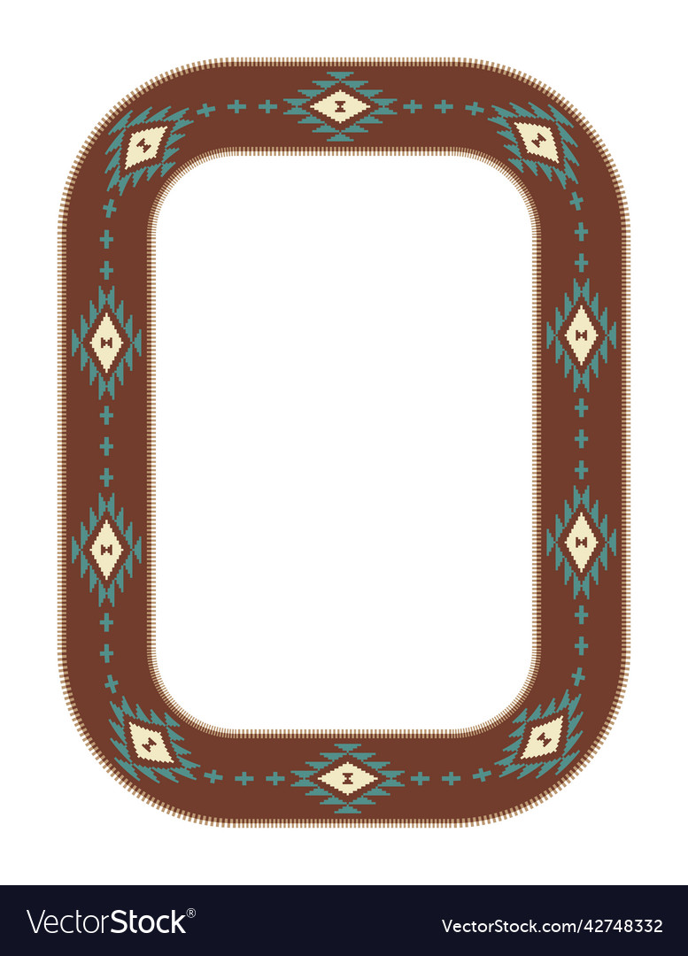 Ethnic frame rectangular border Royalty Free Vector Image