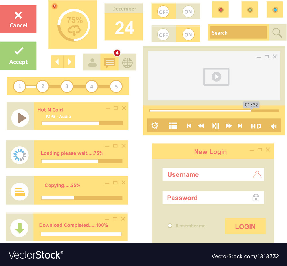 Gui 6 Royalty Free Vector Image - VectorStock