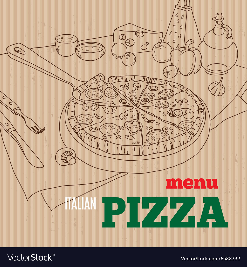 Pizza menu template Royalty Free Vector Image - VectorStock