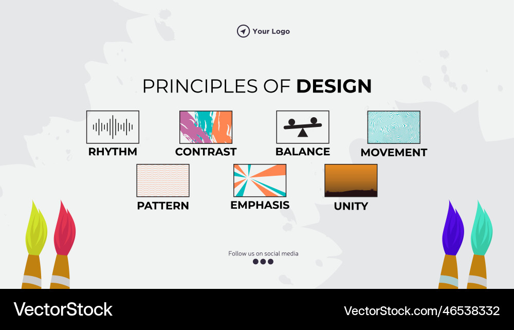 Principles of design landscape banner Royalty Free Vector