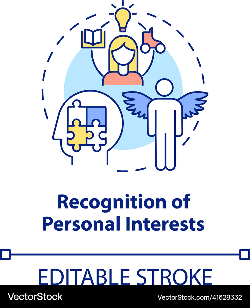 Recognition of personal interests concept icon Vector Image