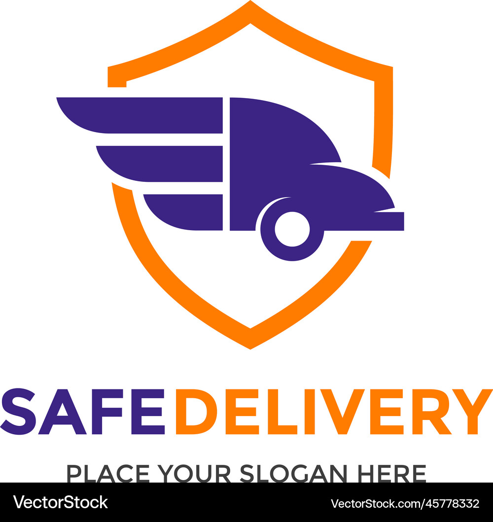 Safe delivery logo template this design use truck Vector Image