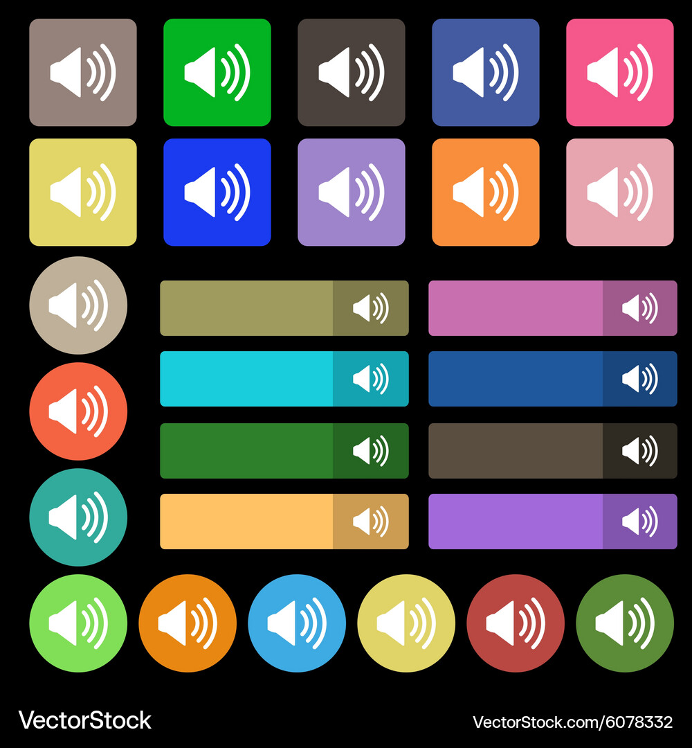 Speaker volume sign icon sound symbol set from Vector Image